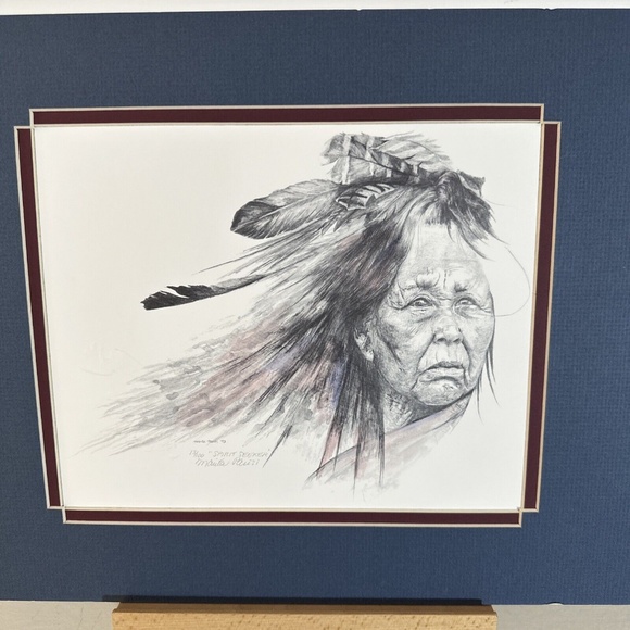 Vintage | Art | Vintage Signed Marita Parisi Native American Monoprint ...